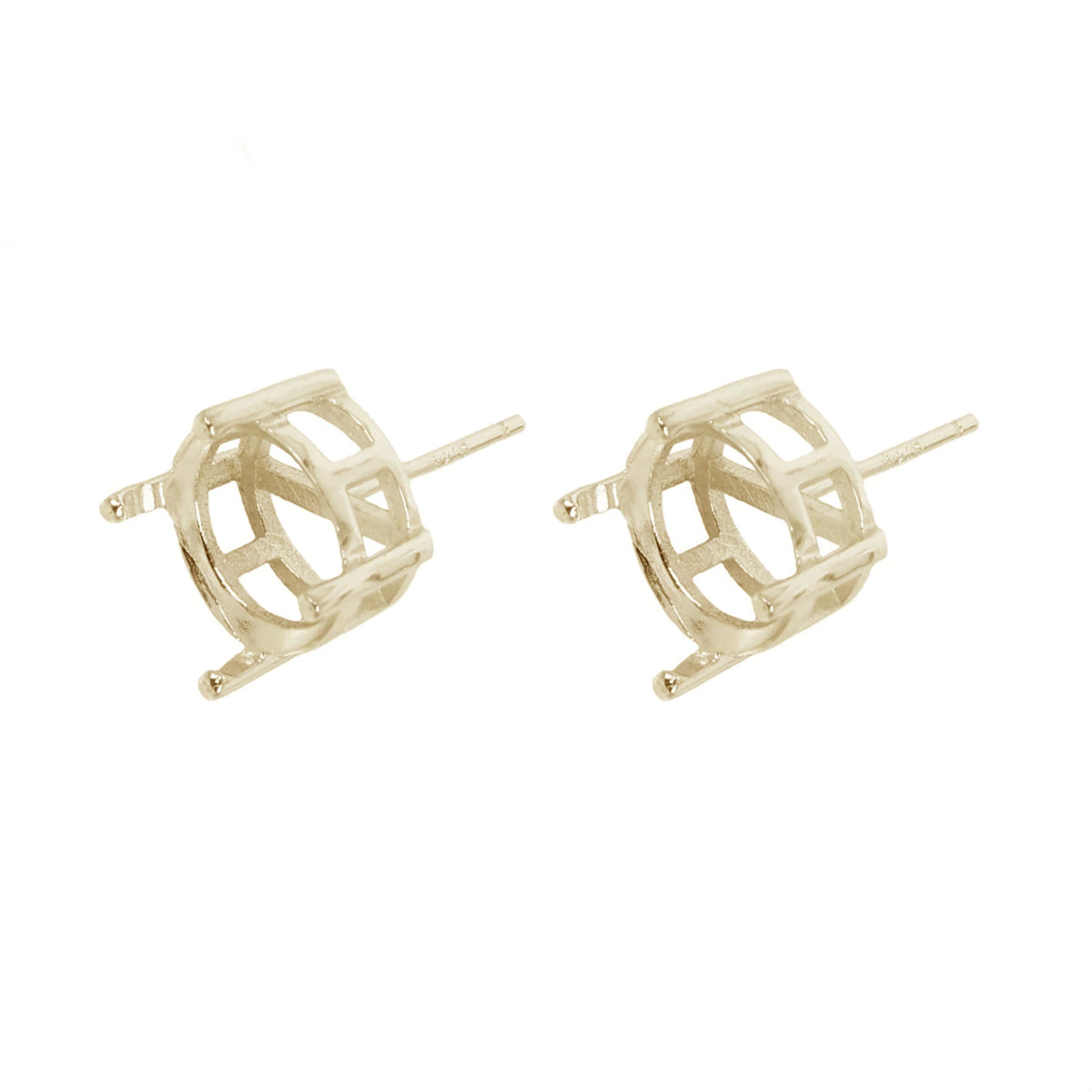 9ct Yellow Gold Round Basket Earring Settings | Findings – Ore Metals