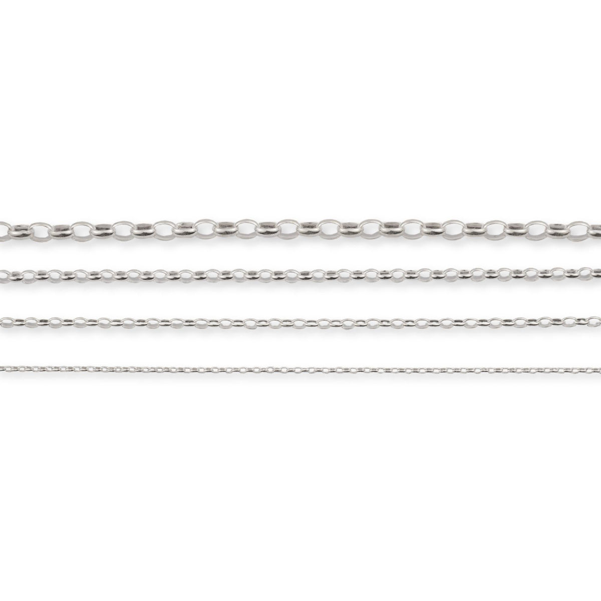 9ct White Gold Oval Belcher Chain Roll - Custom Lengths – Ore Metals