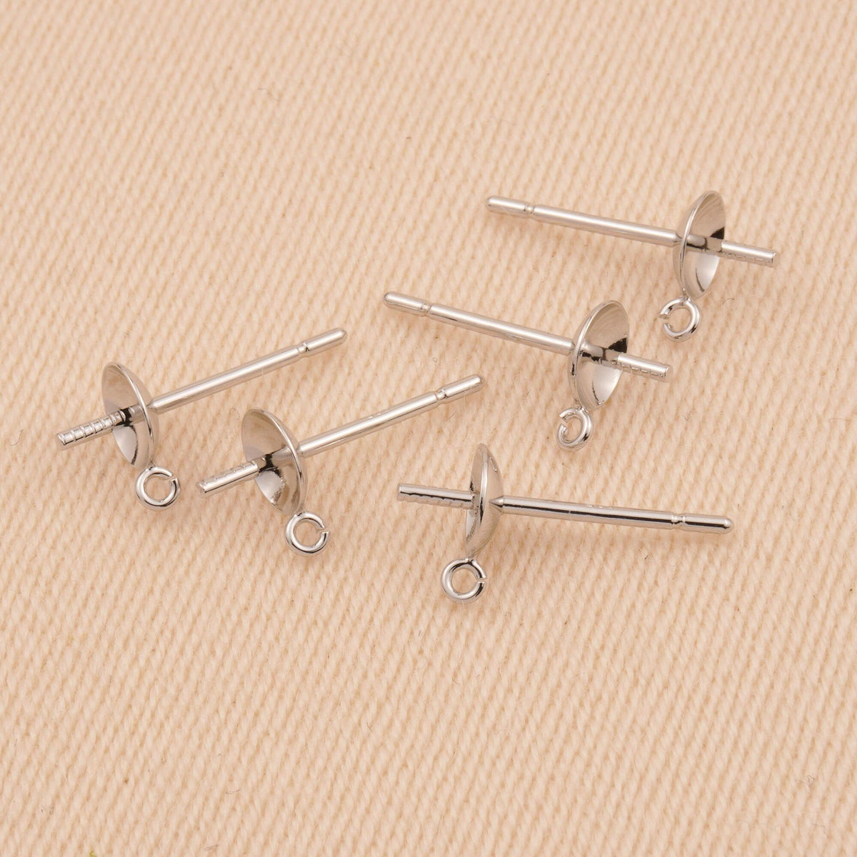 Sterling Silver Eyelet Setting & Post for Pearl Earrings – Ore Metals