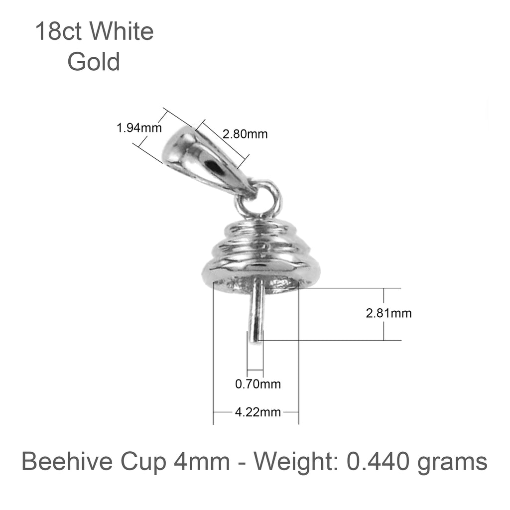 18ct White Gold Beehive Pearl Cup Pendant Setting – Ore Metals