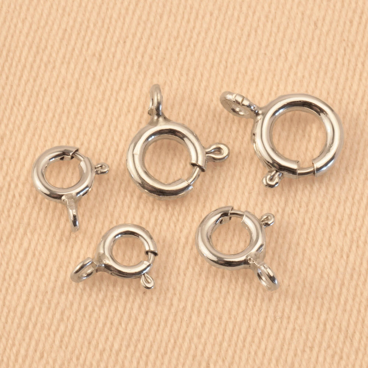 18ct White Gold Spring Ring Clasps | Fine Jewellery Supplies – Ore Metals