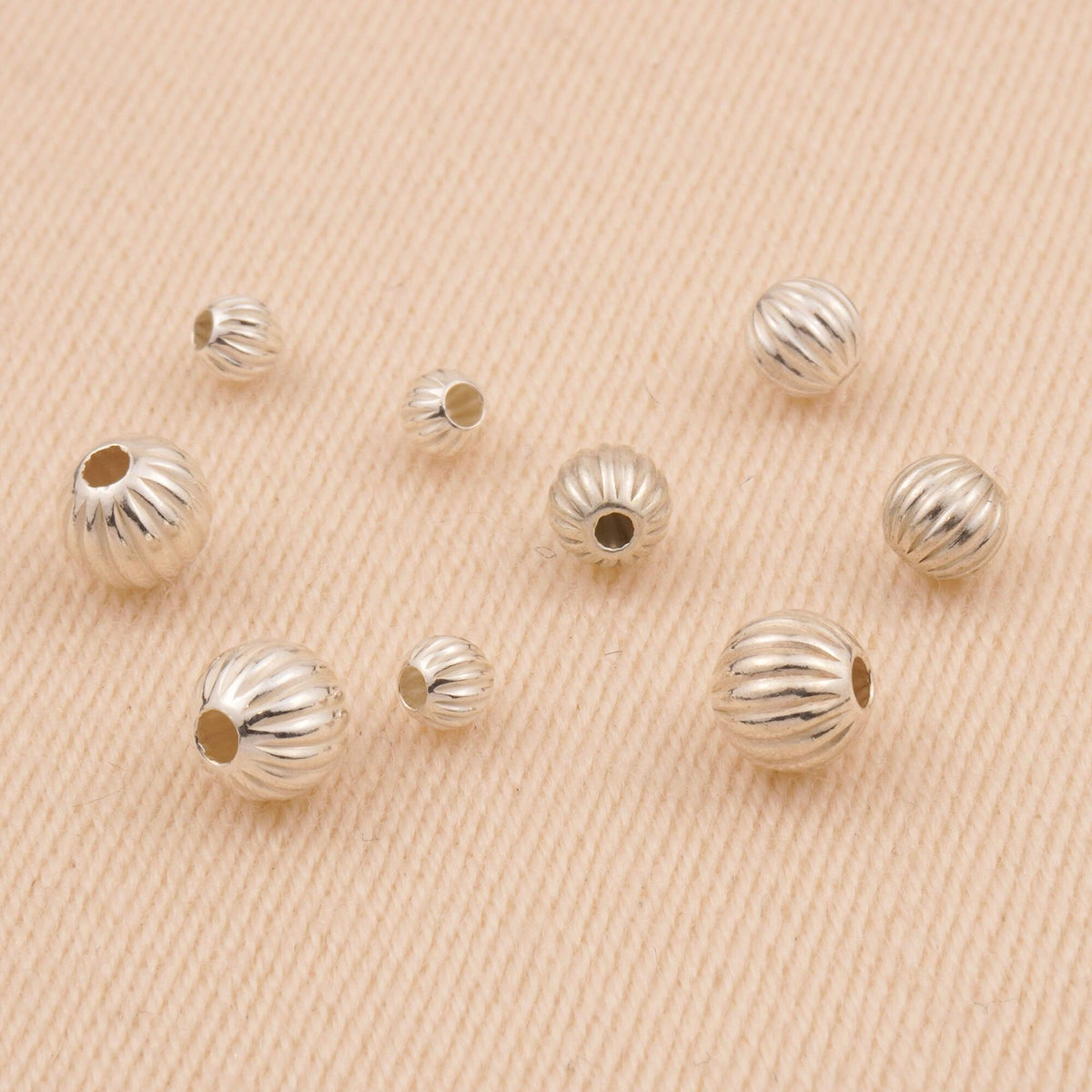 Sterling Silver Round Ribbed Beads | Jewellery Supplies – Ore Metals