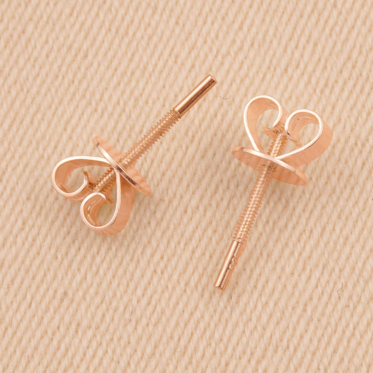 9ct Rose Gold Threaded Post Earring Backs | Findings – Ore Metals