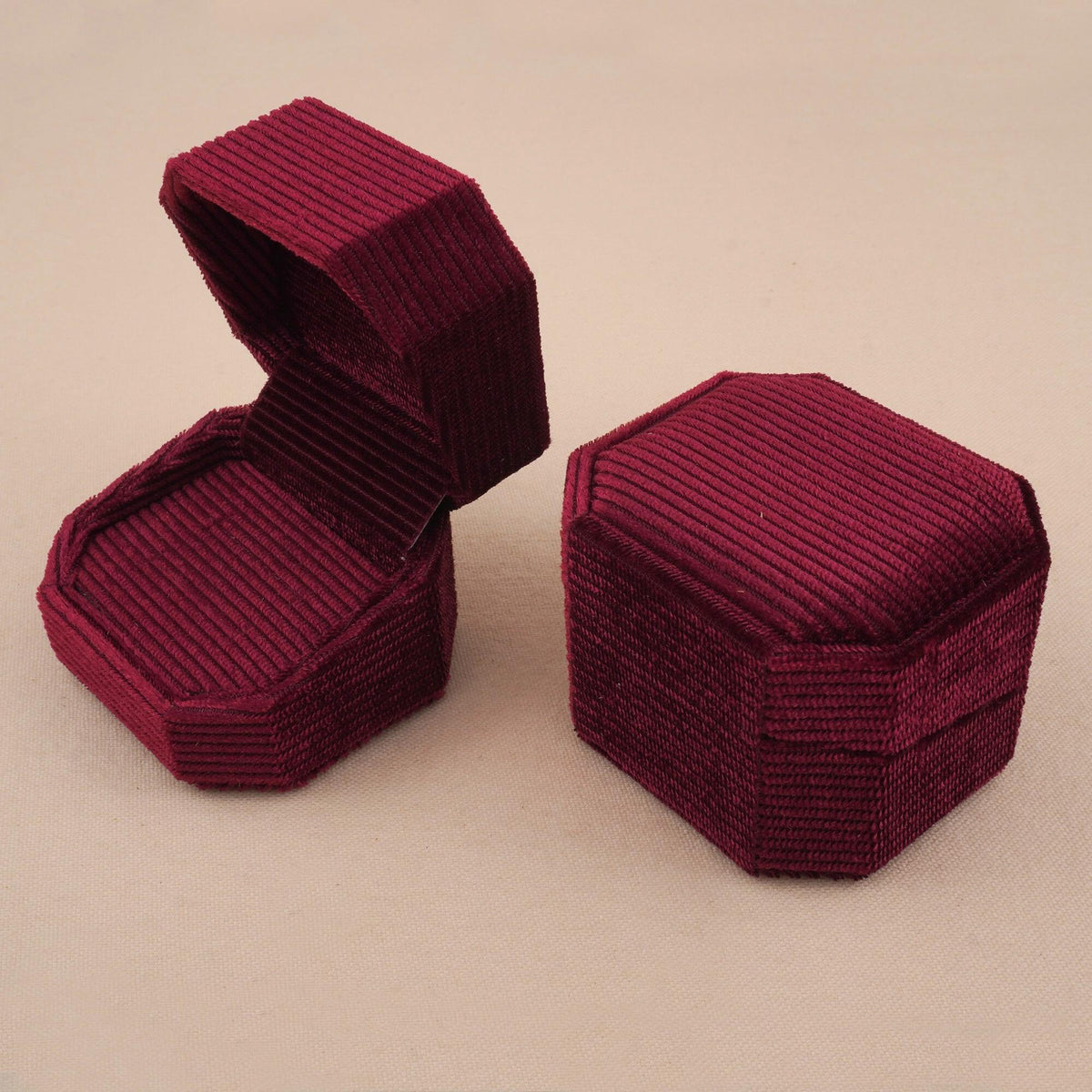 Double Ring Box - Maroon | Fine Jewellery Boxes – Ore Metals