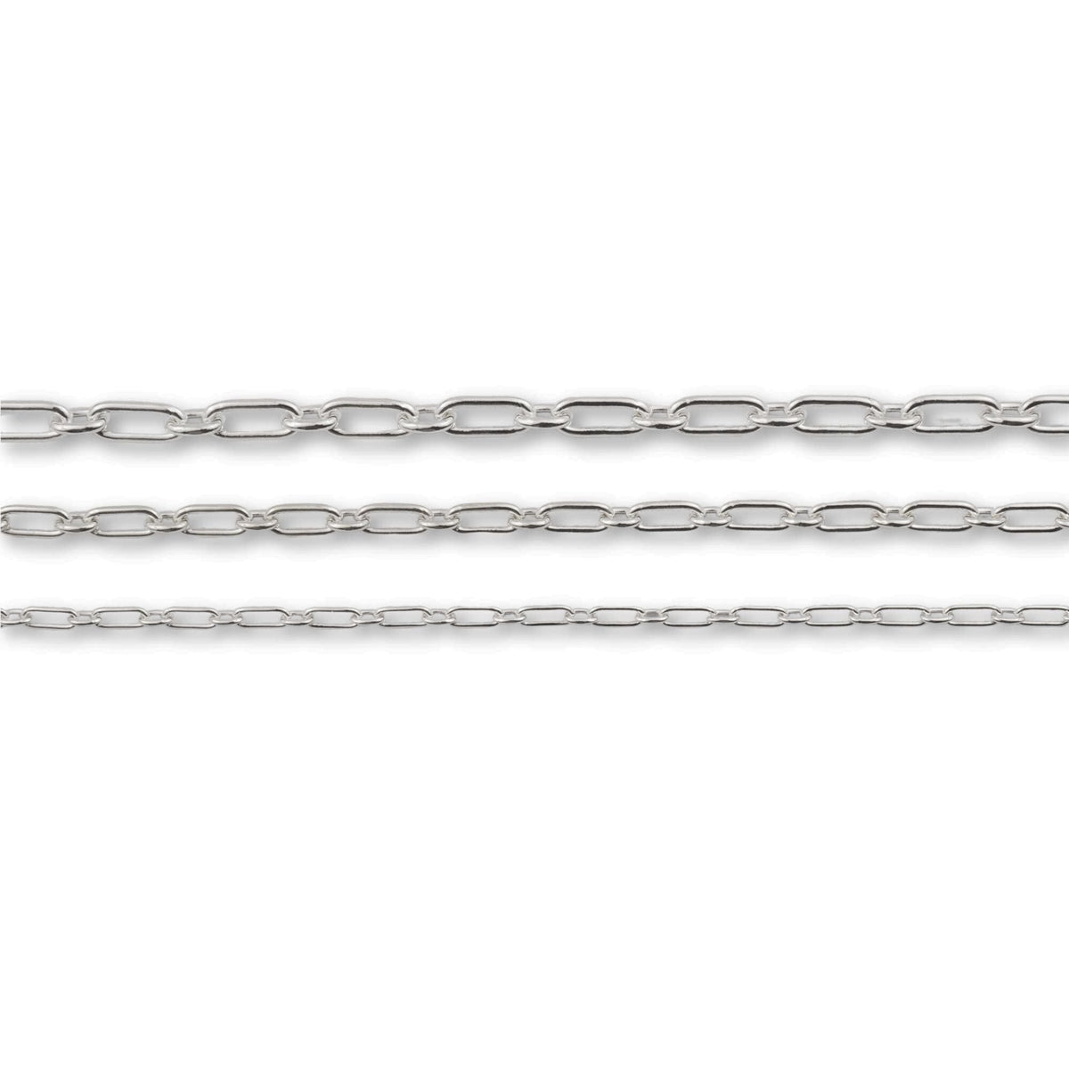 9ct White Gold Paperclip Figaro Chain Roll - Custom Lengths – Ore Metals