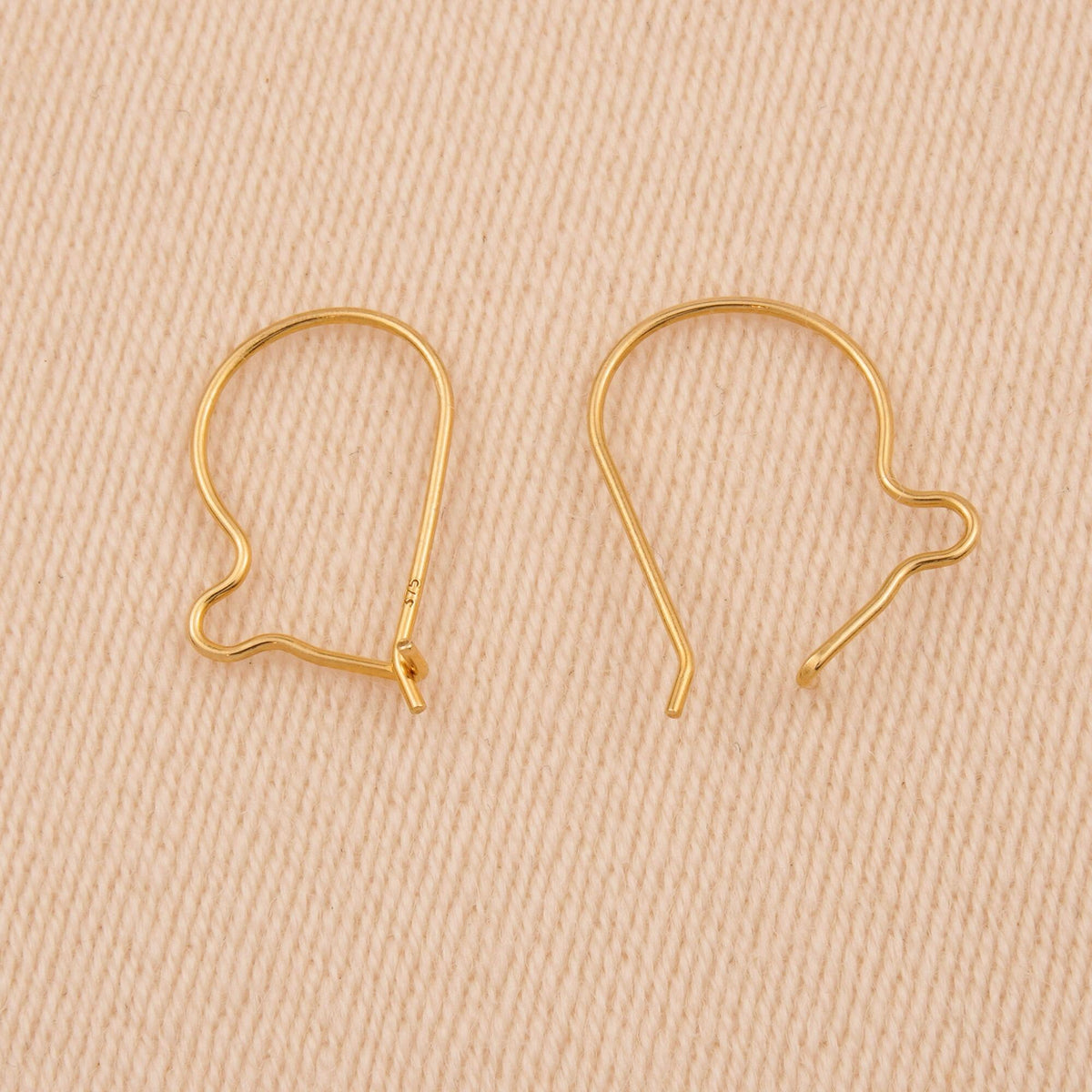 9ct Yellow Gold Kidney Ear Wires for Jewellery Making – Ore Metals