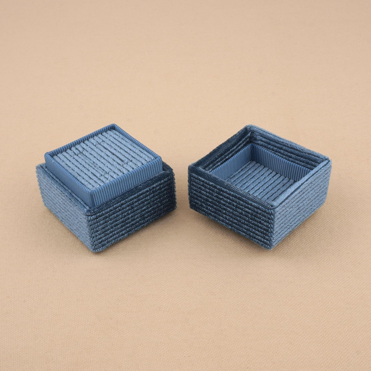 Square Double Ring Box - Sky Blue | Fine Jewellery Boxes – Ore Metals