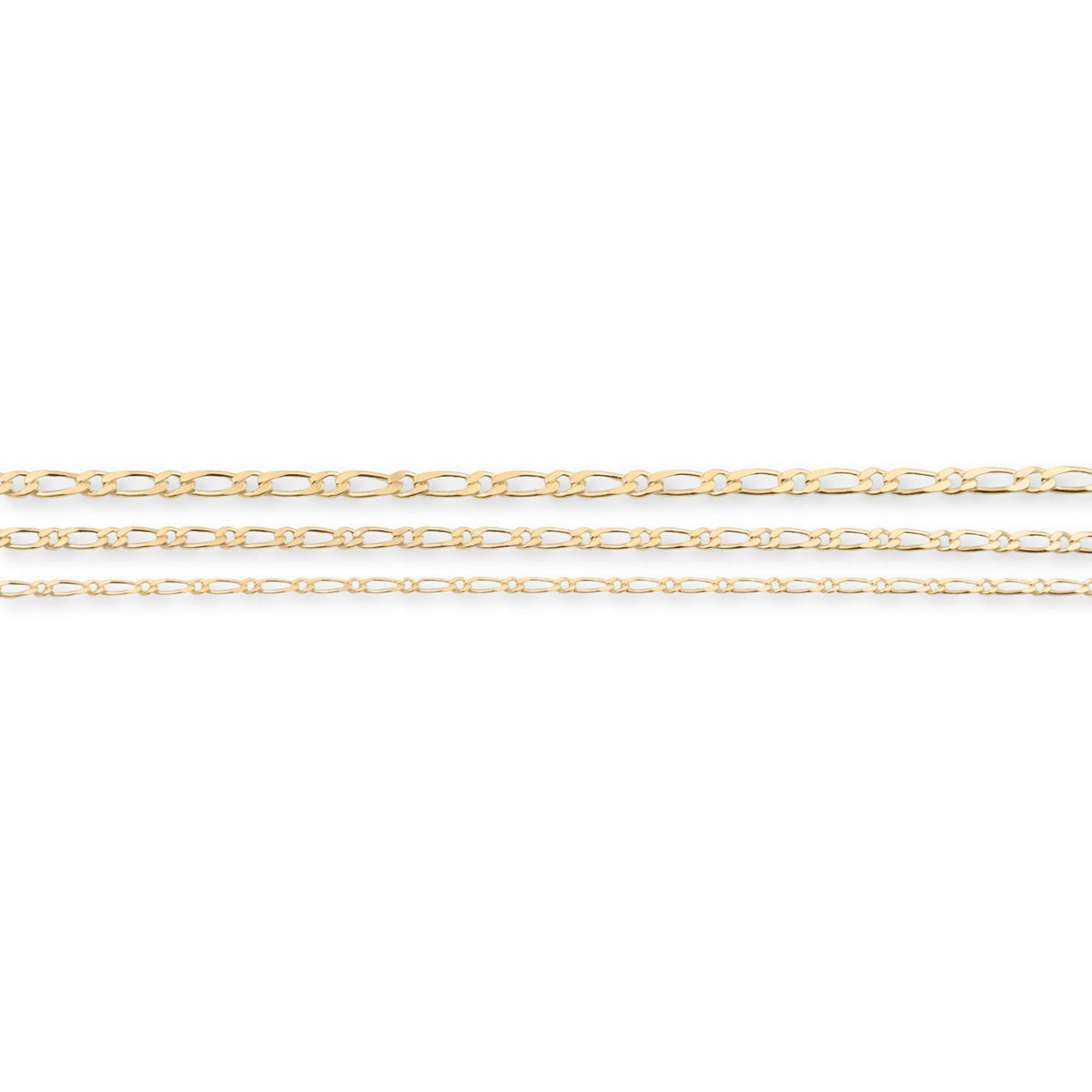 Solid 9ct Yellow Gold Figaro 1:1 Chain Roll - Custom Lengths – Ore Metals