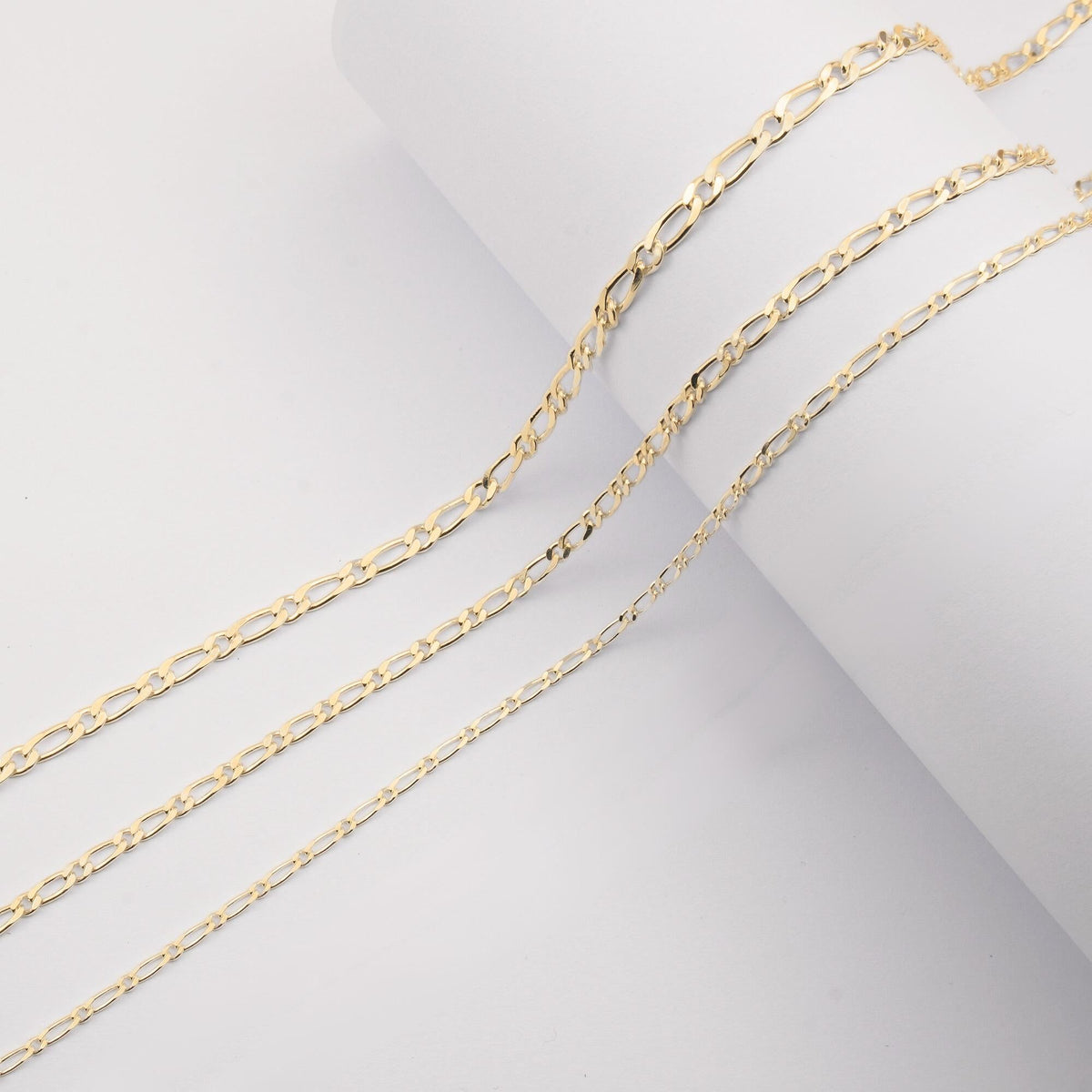 Solid 9ct Yellow Gold Figaro 1:1 Chain Bracelet – Ore Metals