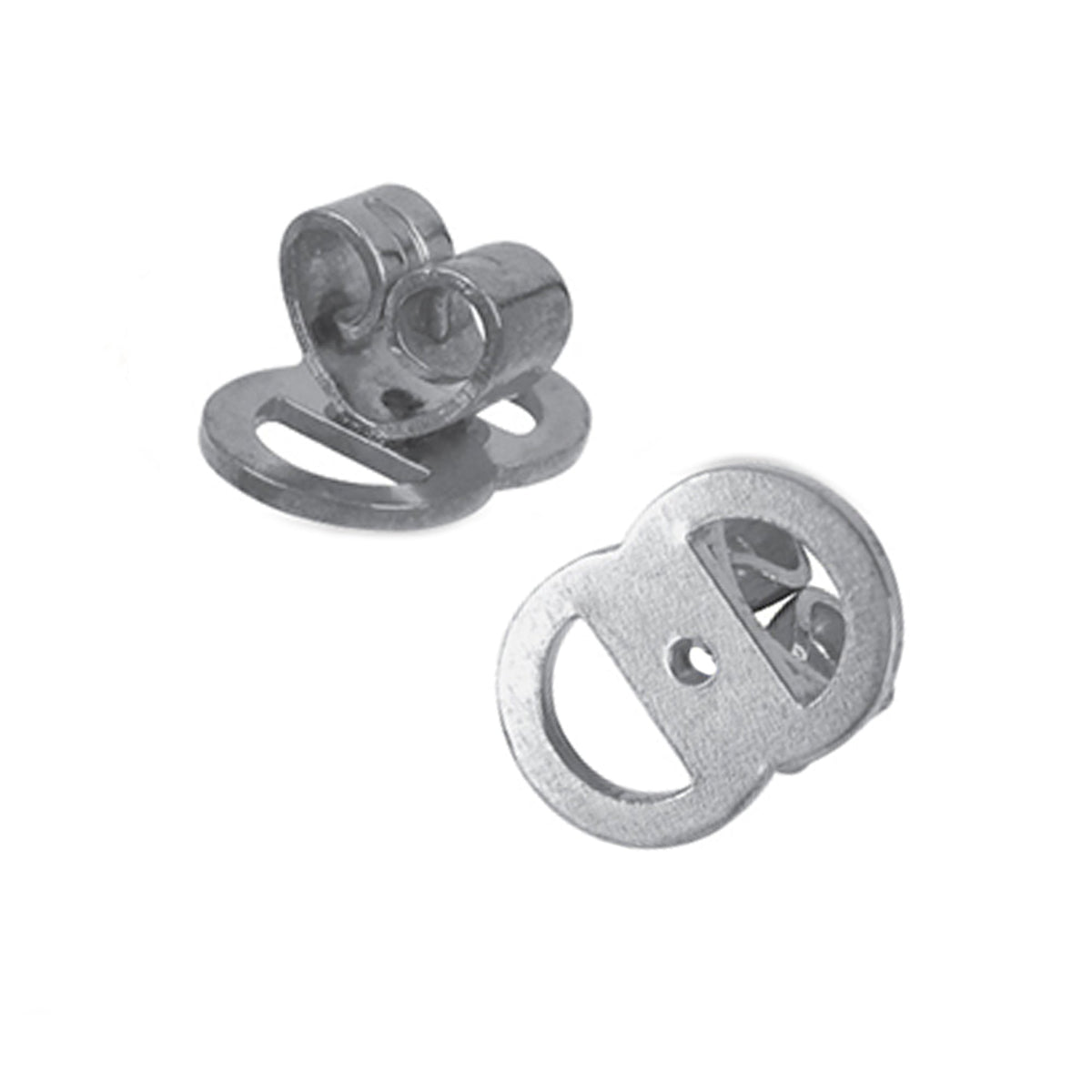 18ct White Gold Open Disc Earring Backs | Findings – Ore Metals